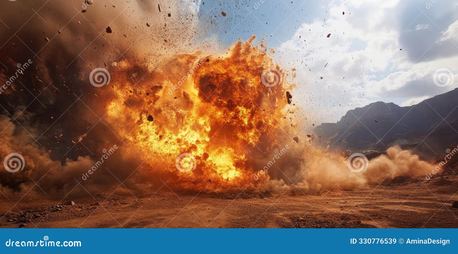 A Dramatic Explosion Unfolded in a Desert Landscape Creating Chaos and ...
