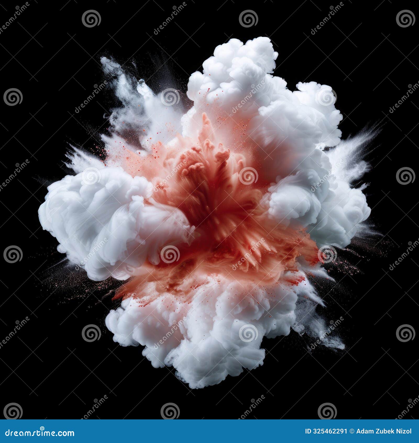 A Dramatic Explosion Captured In The Midst Of Motion Indicated By A ...