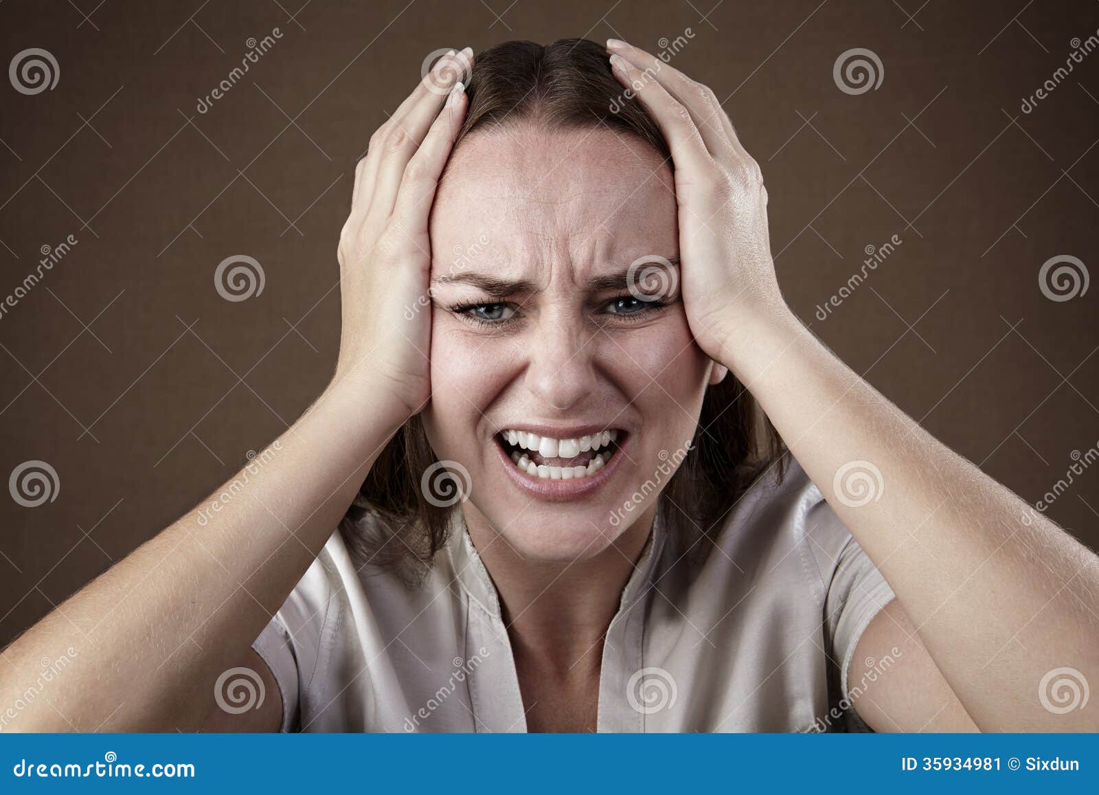 Dramatic expression stock image. Image of brunette, disgusted - 35934981