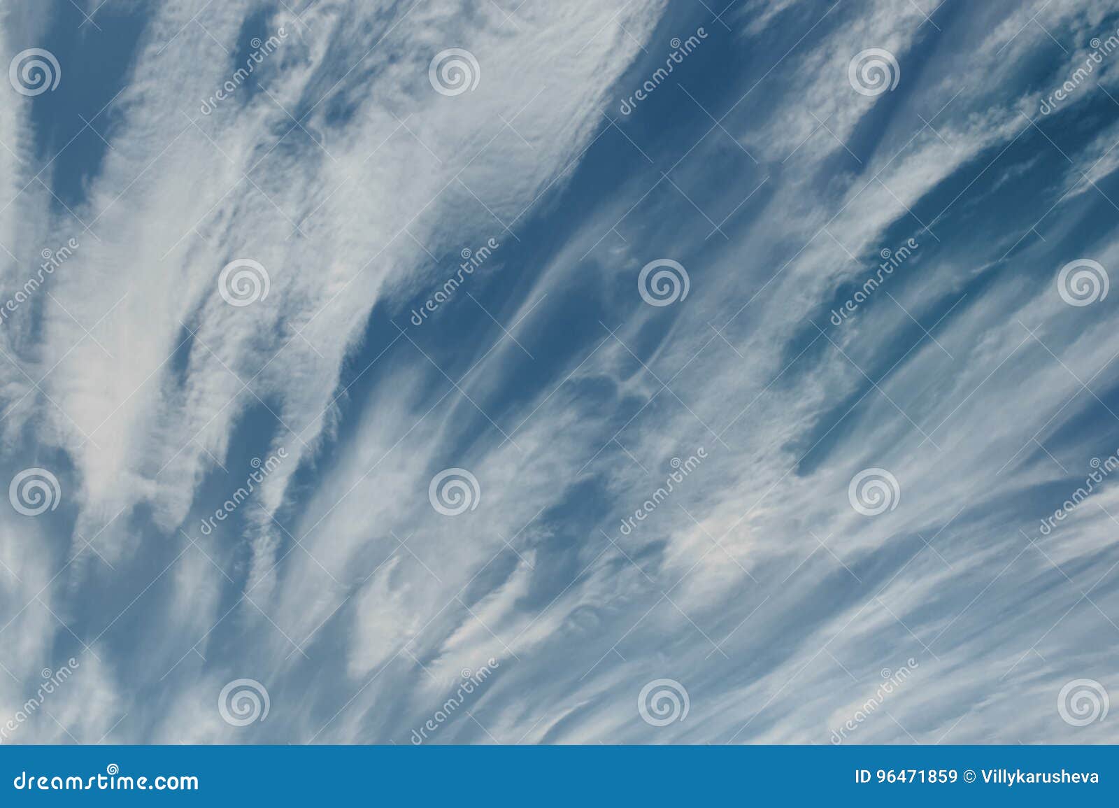 Dramatic Fast Moving Clouds Over Blue Sky on Sunny Day. Stock Image ...