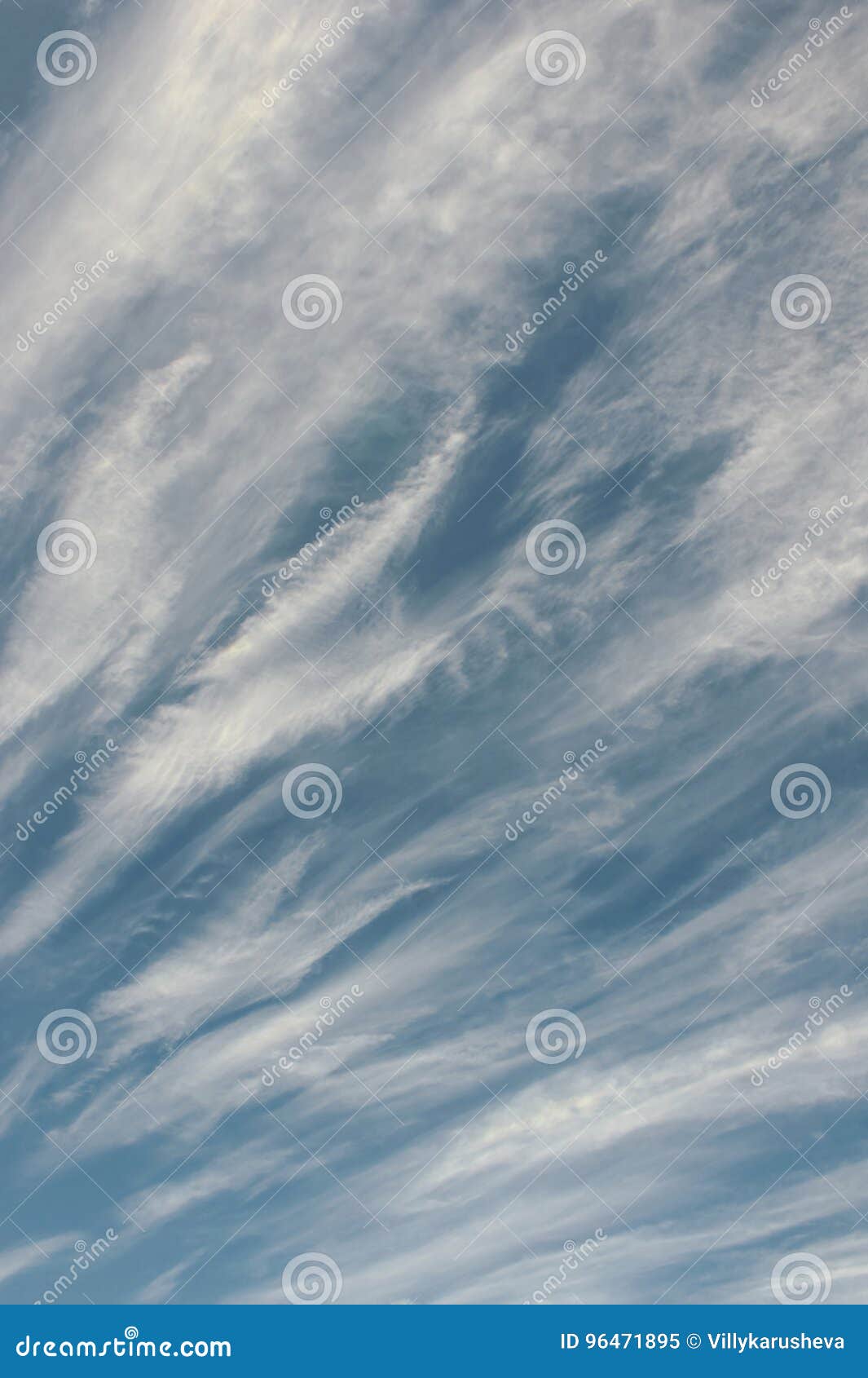 Dramatic Fast Moving Clouds Over Blue Sky on Sunny Day. Stock Image ...