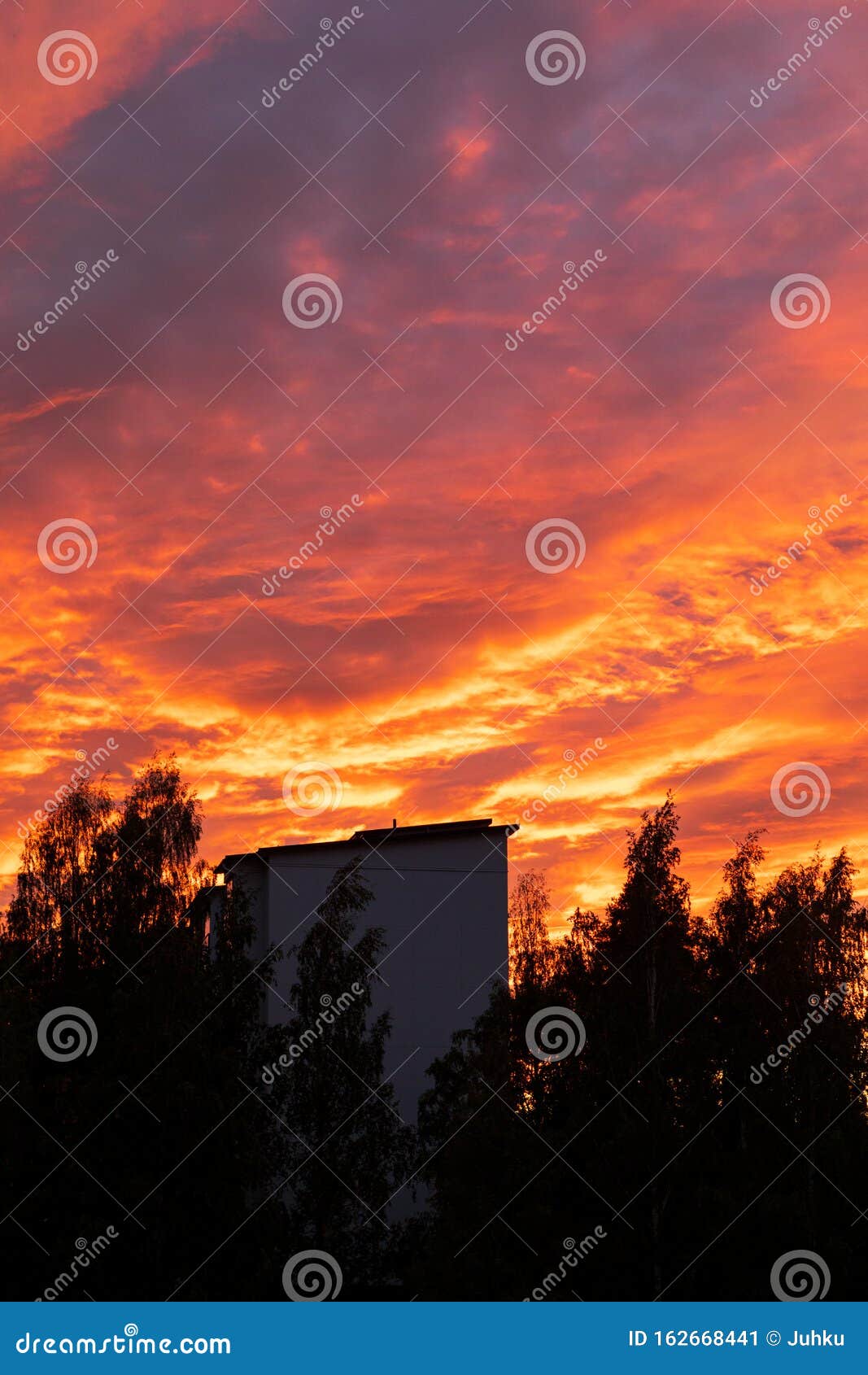 Dramatic Fiery Sky Sunset Cloudscape at Dusk Stock Image - Image of ...