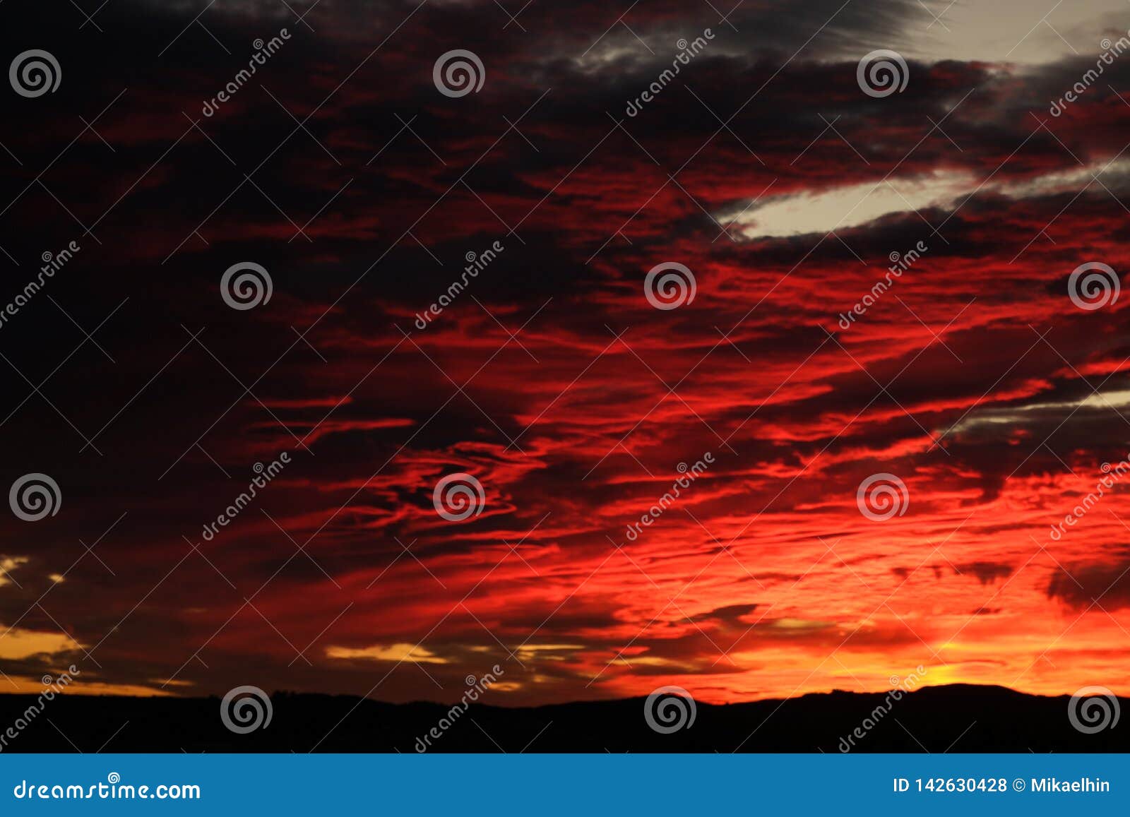 Dramatic fiery storm sky stock photo. Image of dramatic - 142630428