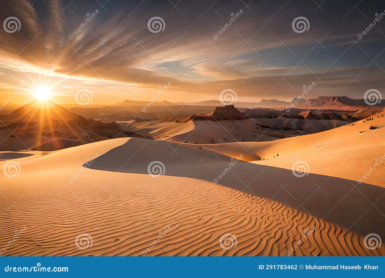 A Dramatic, Fiery Sunrise Over a Rugged Desert Landscape, Casting Long ... A Dramatic, Fiery Sunrise Over a Rugged Desert Landscape, Casting Long ...