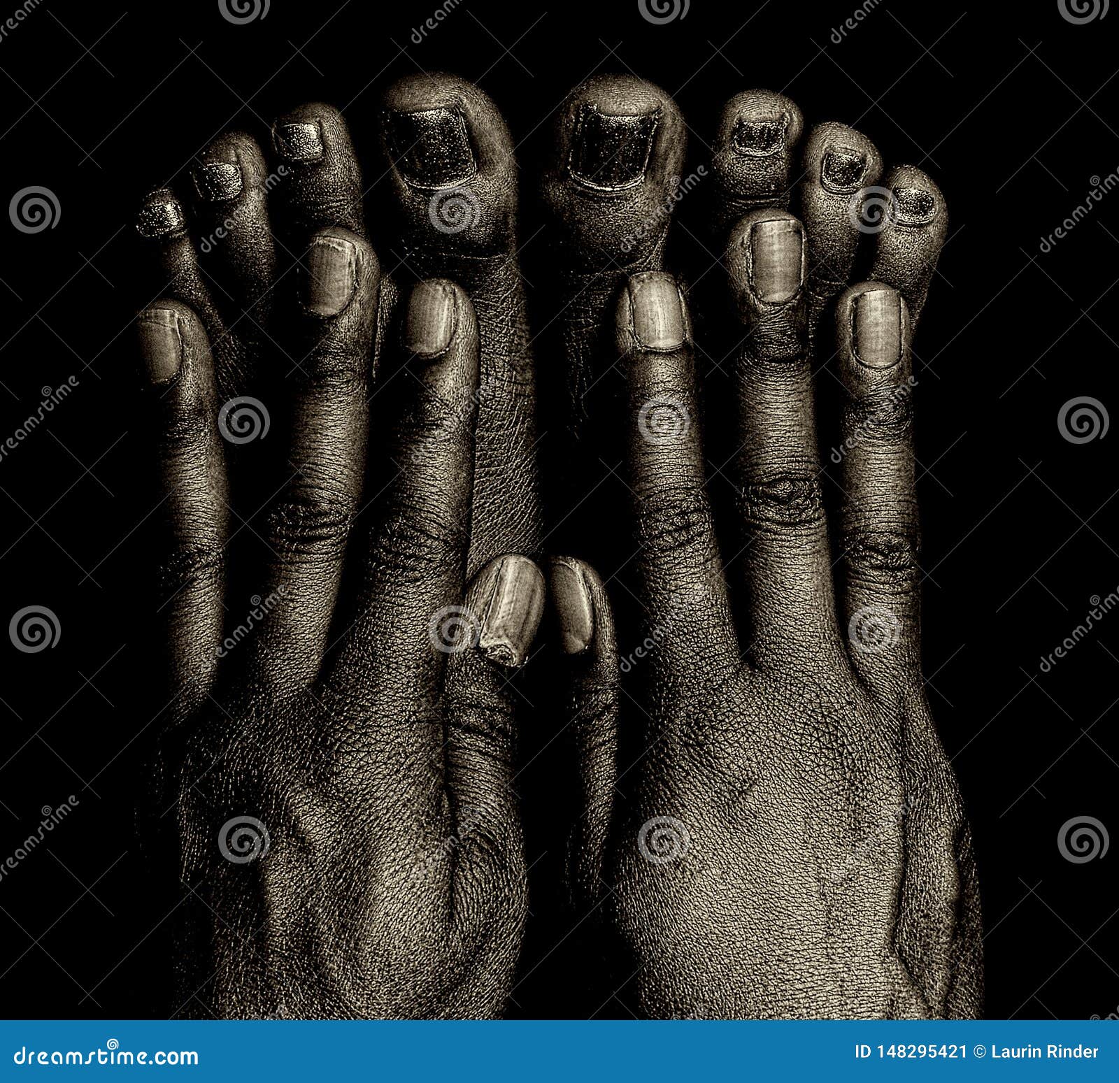 Dramatic Fingers and toes stock image. Image of diversity - 148295421