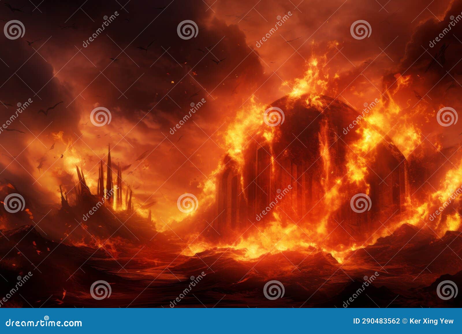 Dramatic fire background stock illustration. Illustration of armageddon ...