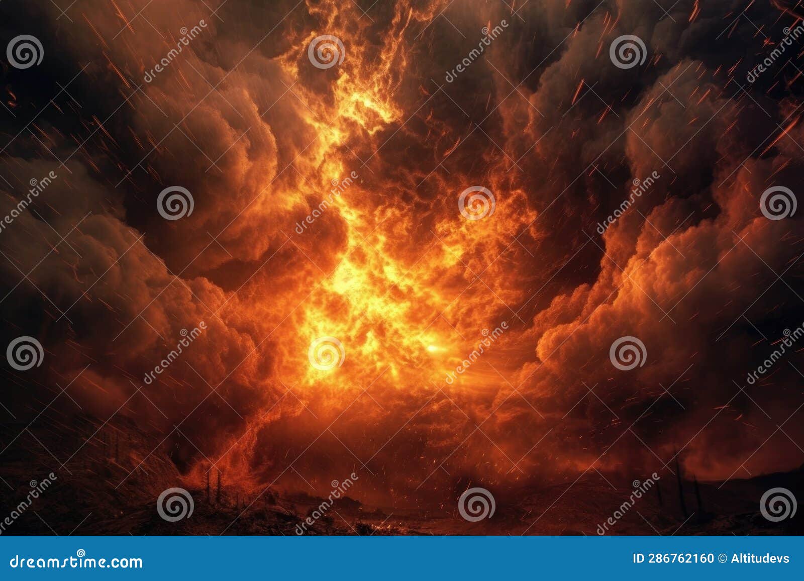 Dramatic Fire Burst Illuminating the Darkness Stock Photo - Image of ...