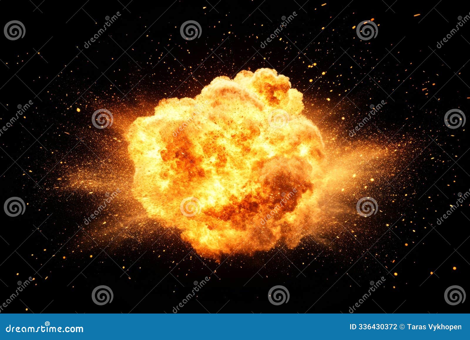 Fire Explosion With Sparks Over A Black Background Royalty-Free Stock ...