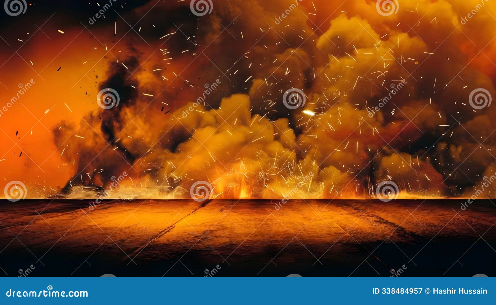 Dramatic Fire Explosion with Sparks and Smoke Background Stock ...