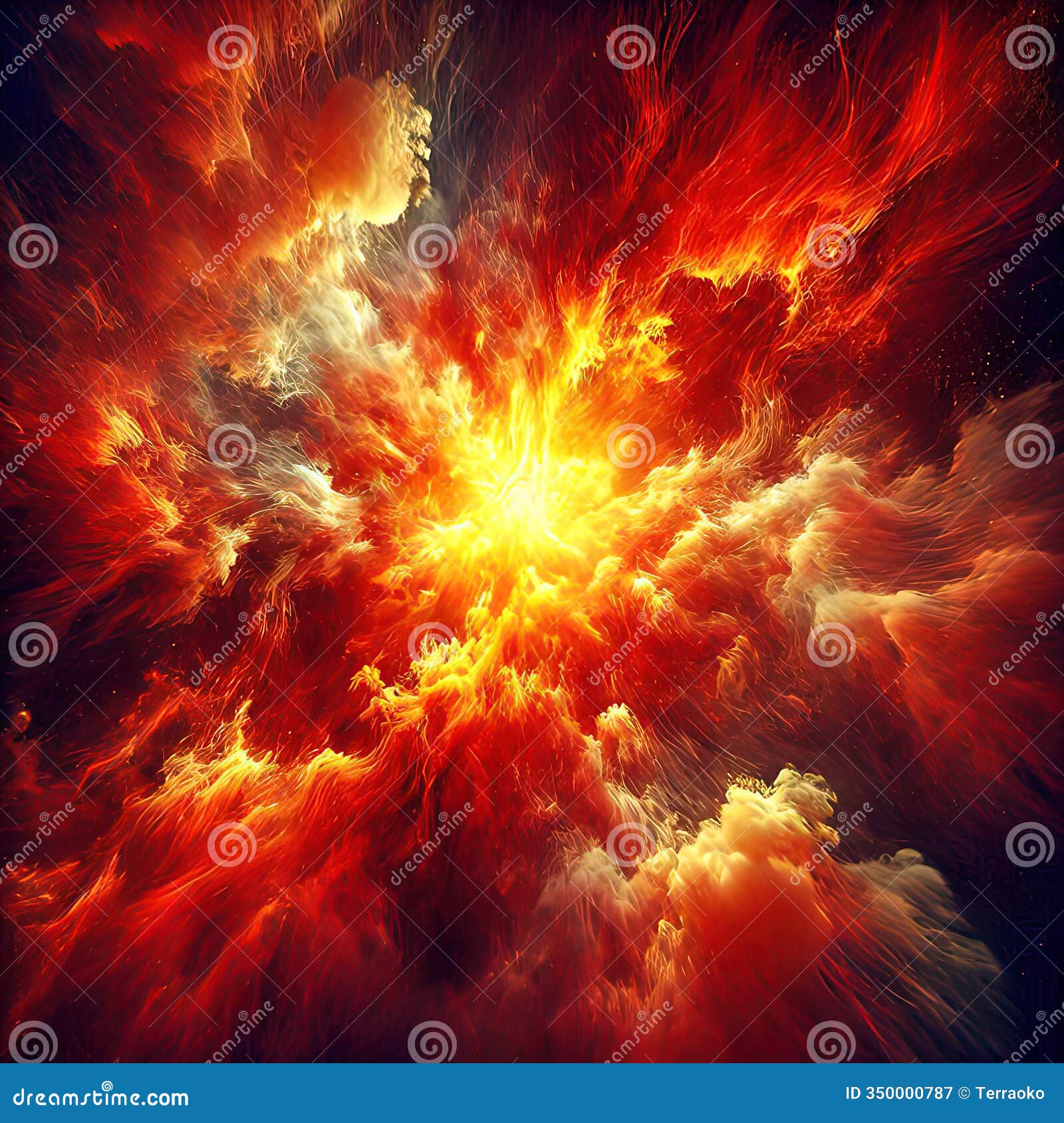 Dramatic Fire and Smoke Effect, Bright and Hot Hellish Abstract or ...