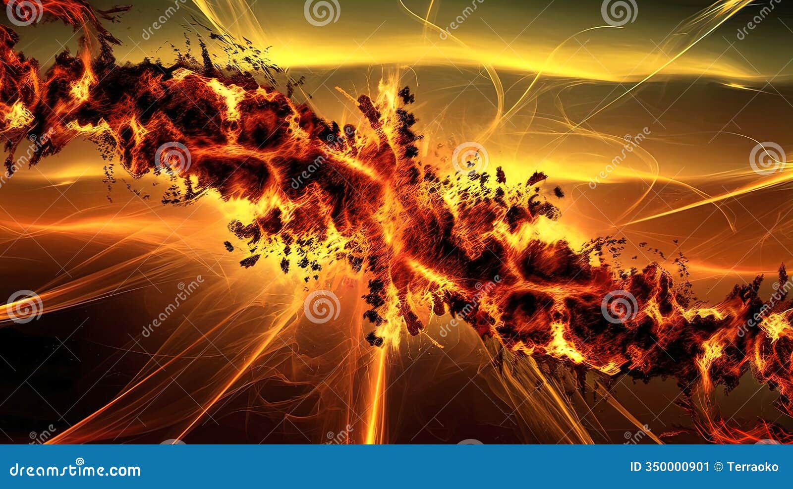 Dramatic Fire and Smoke Effect, Bright and Hot Hellish Abstract or ...