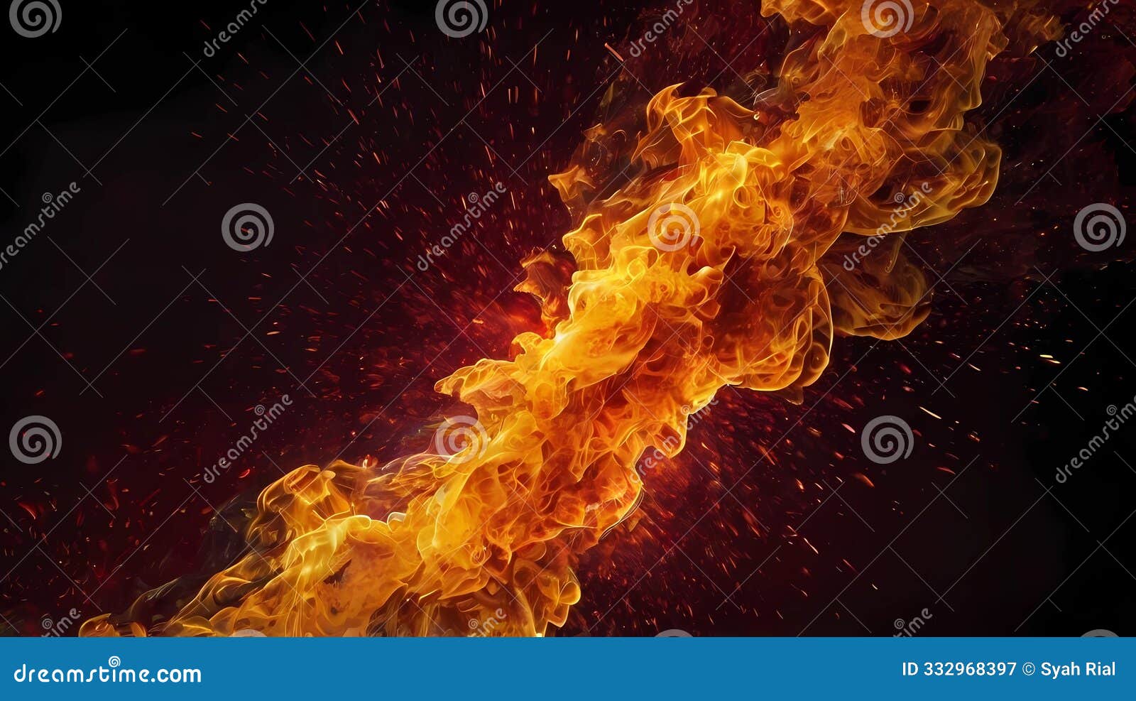 Dramatic Fire and Smoke Effect Glowing Red and Yellow Colors Exploding ...