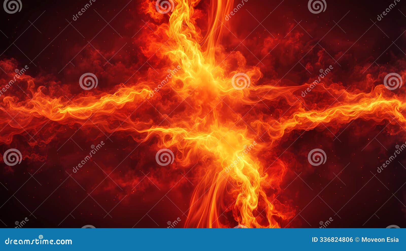 Dramatic Fire and Smoke Effect Glowing Red and Yellow Colors Exploding ...
