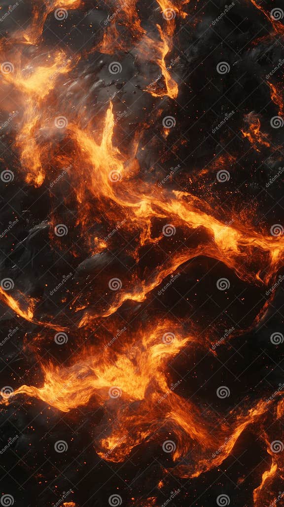 Dramatic Flames Dancing Against a Dark Backdrop Creating a Captivating ...