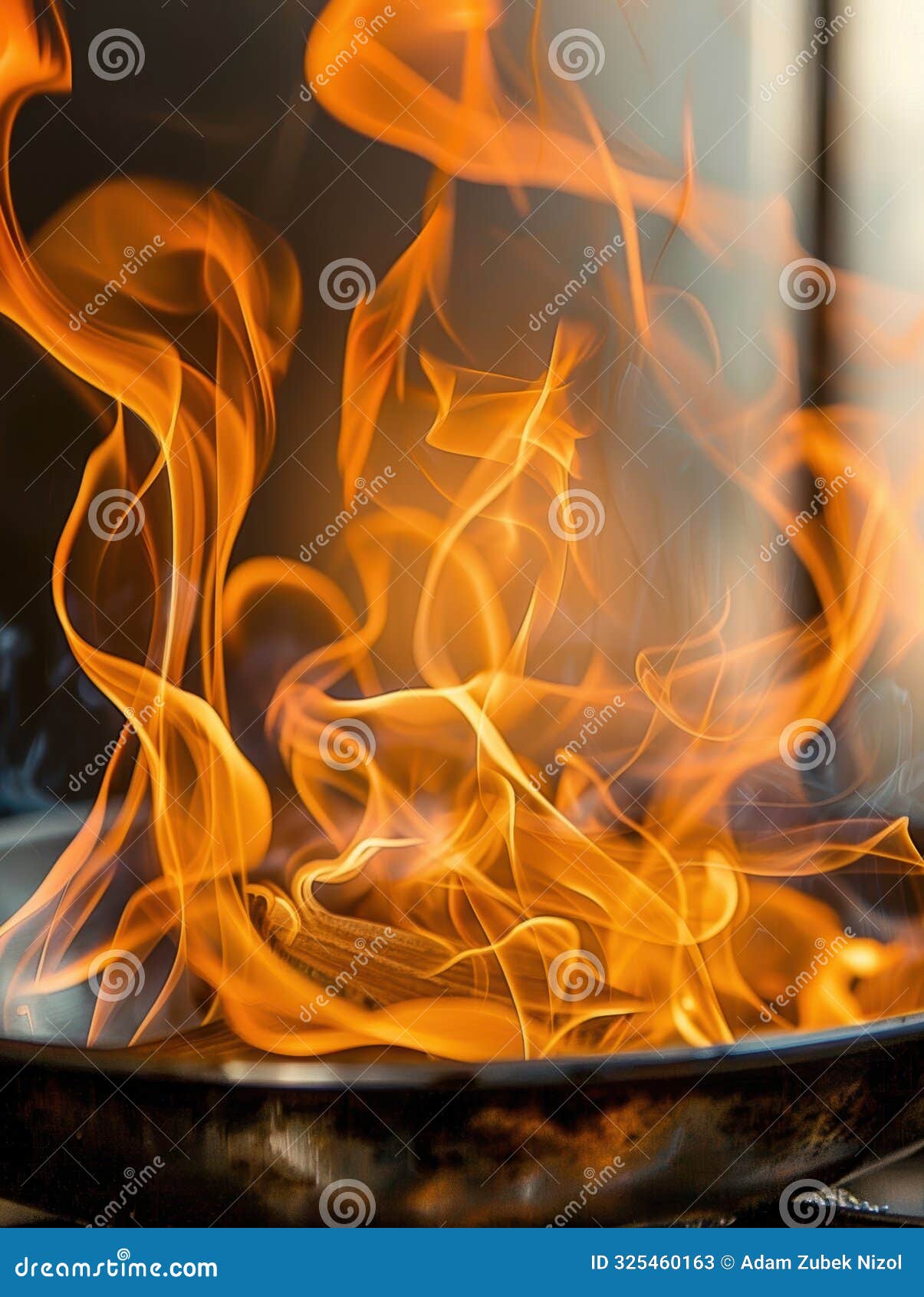 Dramatic Flames in a Fireplace Stock Illustration - Illustration of ...