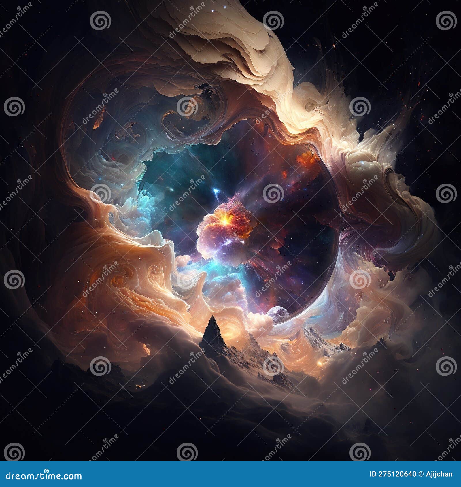 Dramatic Formation of Colourful Bright Clouds in the Dark Cosmic Sky ...