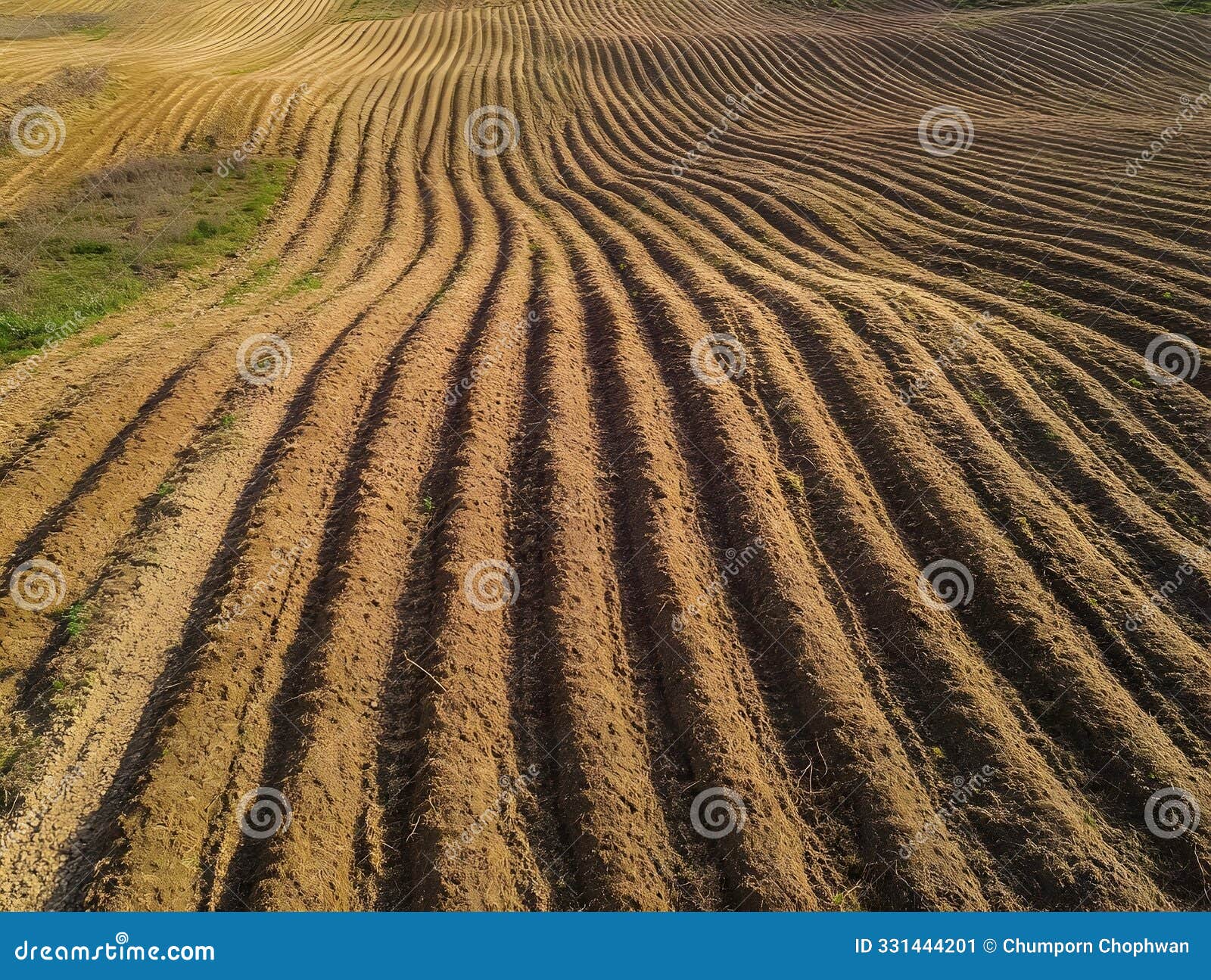 Dramatic Furrows And Patterns Of Ploughed Agricultural Field Backdrop ...