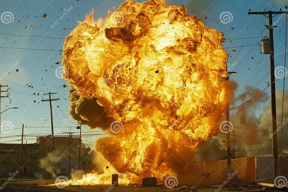 Dramatic Gasoline Explosion Effect Stock Illustration - Illustration of ...