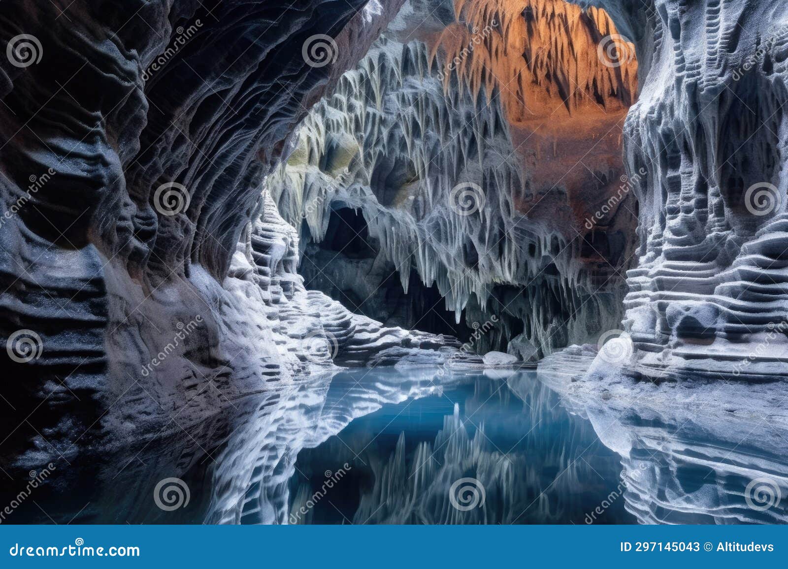 Dramatic Geode Formations in a Cave Stock Image - Image of underground ...