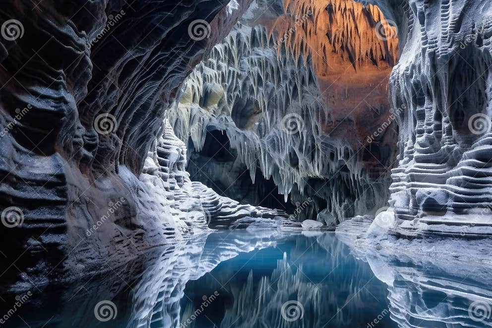 Dramatic Geode Formations in a Cave Stock Image - Image of underground ...
