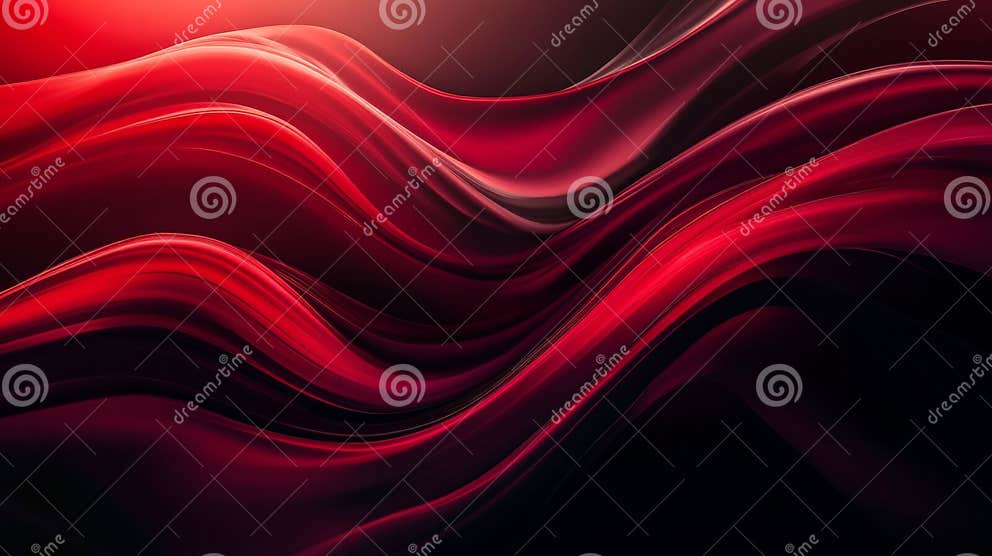 A Dramatic Gradient of Deep Red and Black, with Dynamic Liquid Waves ...