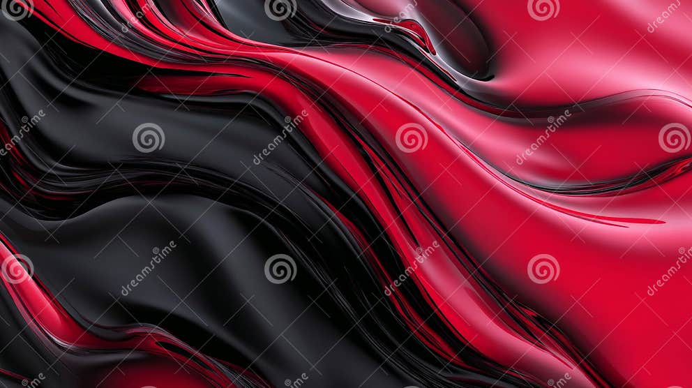 A Dramatic Gradient of Deep Red and Black, with Dynamic Liquid Waves ...