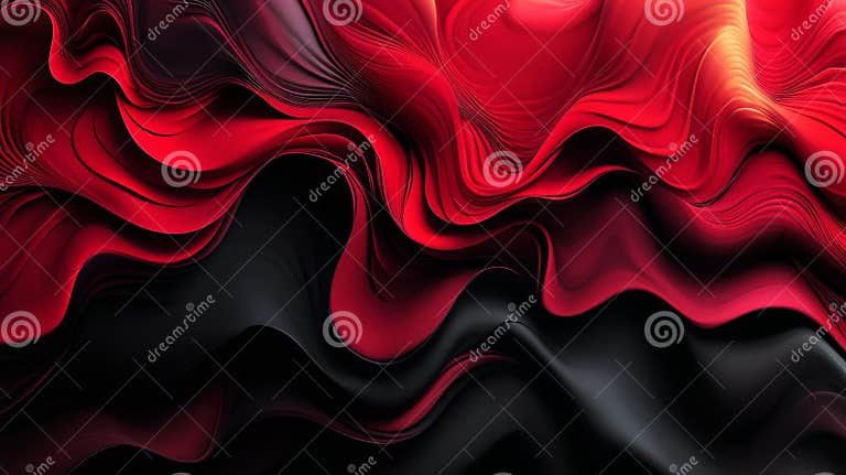 A Dramatic Gradient of Deep Red and Black, with Dynamic Liquid Waves ...
