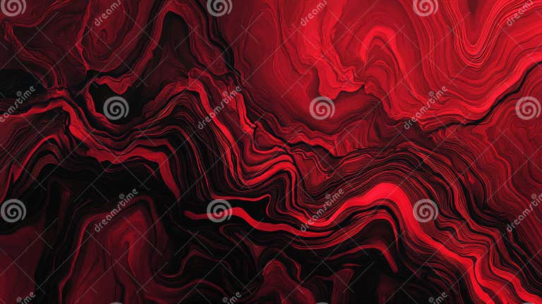 A Dramatic Gradient of Deep Red and Black, with Dynamic Liquid Waves ...
