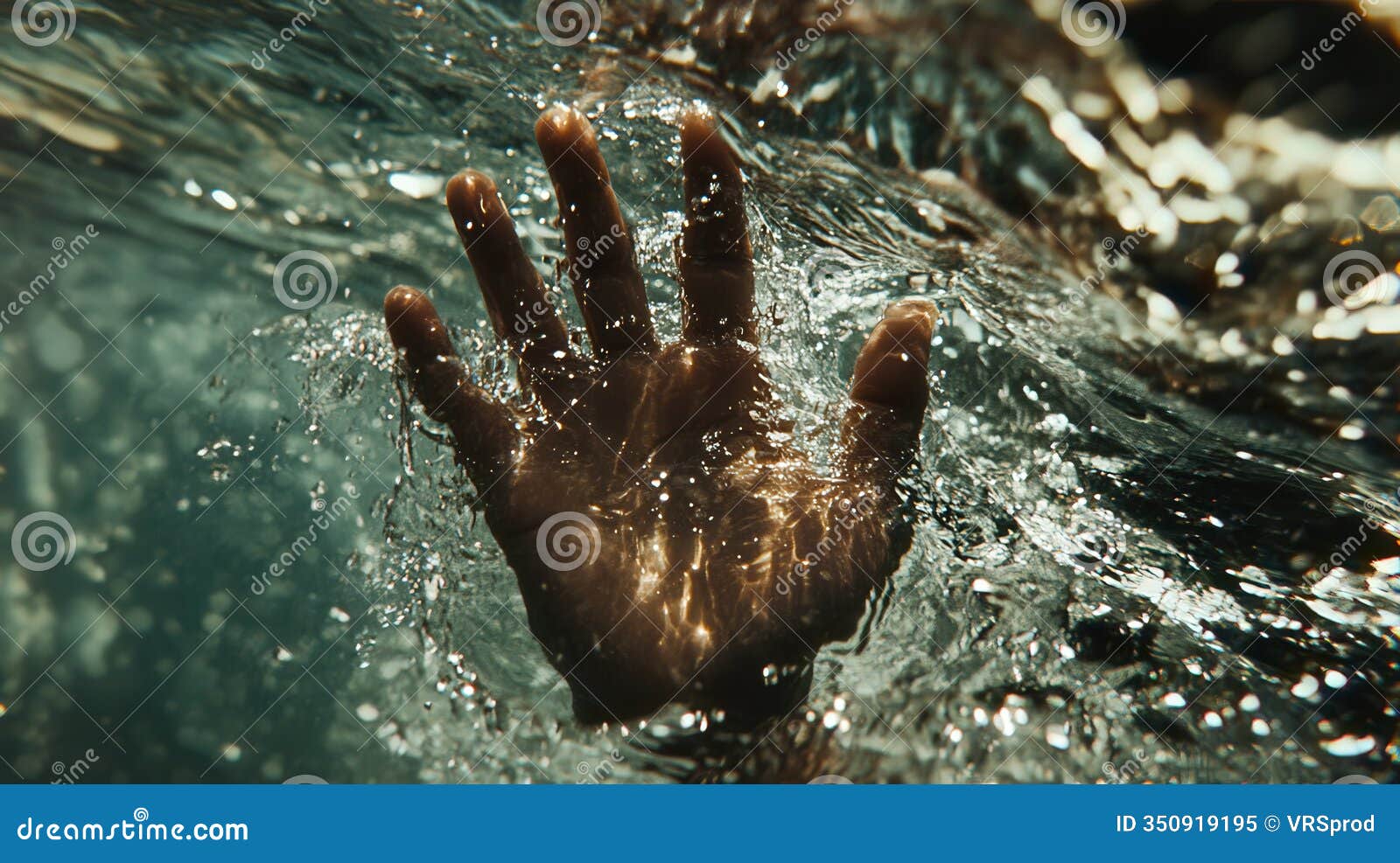 Dramatic Hand Reaching through Rippling Water Stock Image - Image of ...