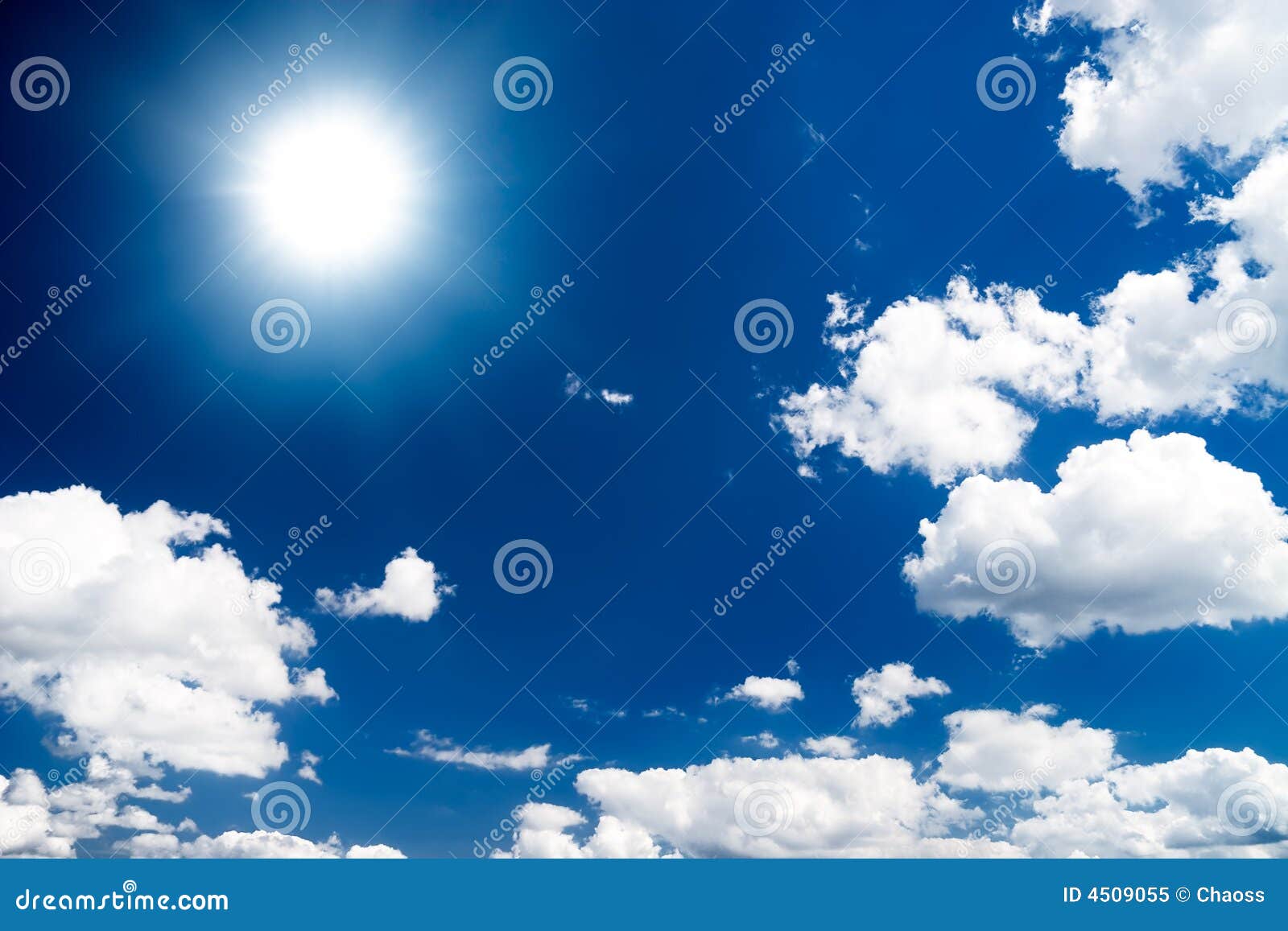 Dramatic High Contrast Blue Sky with Sun Stock Image - Image of beauty ...