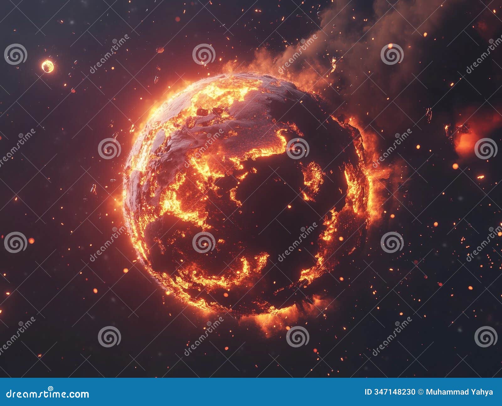 A Dramatic and Highly Detailed Depiction of Planet Earth Exploding in ...