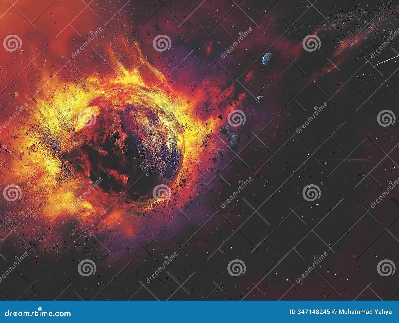 A Dramatic and Highly Detailed Depiction of Planet Earth Exploding in ...