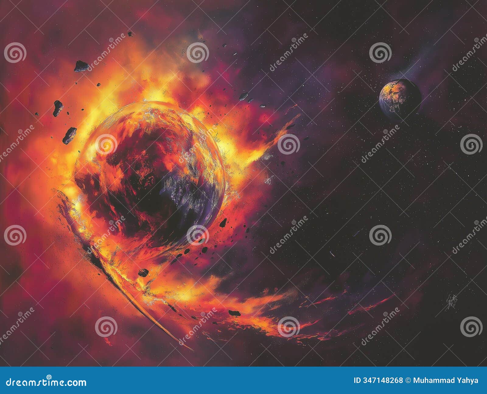 A Dramatic and Highly Detailed Depiction of Planet Earth Exploding in ...