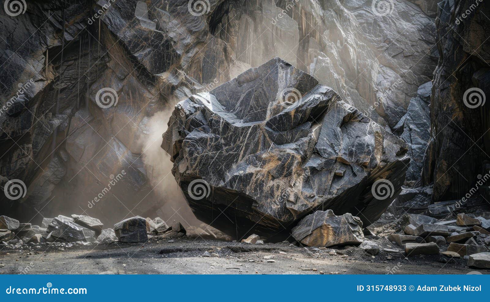 Cave Landscape. Summer Nature Scene Of Cave Entrance. Prehistoric ...