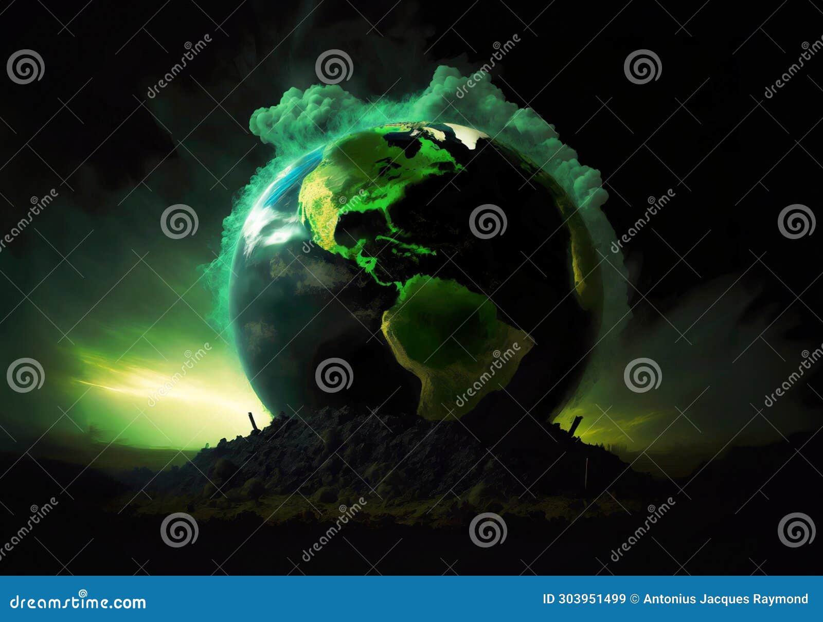 Dramatic Illustration about Destruction of Planet Earth Stock ...