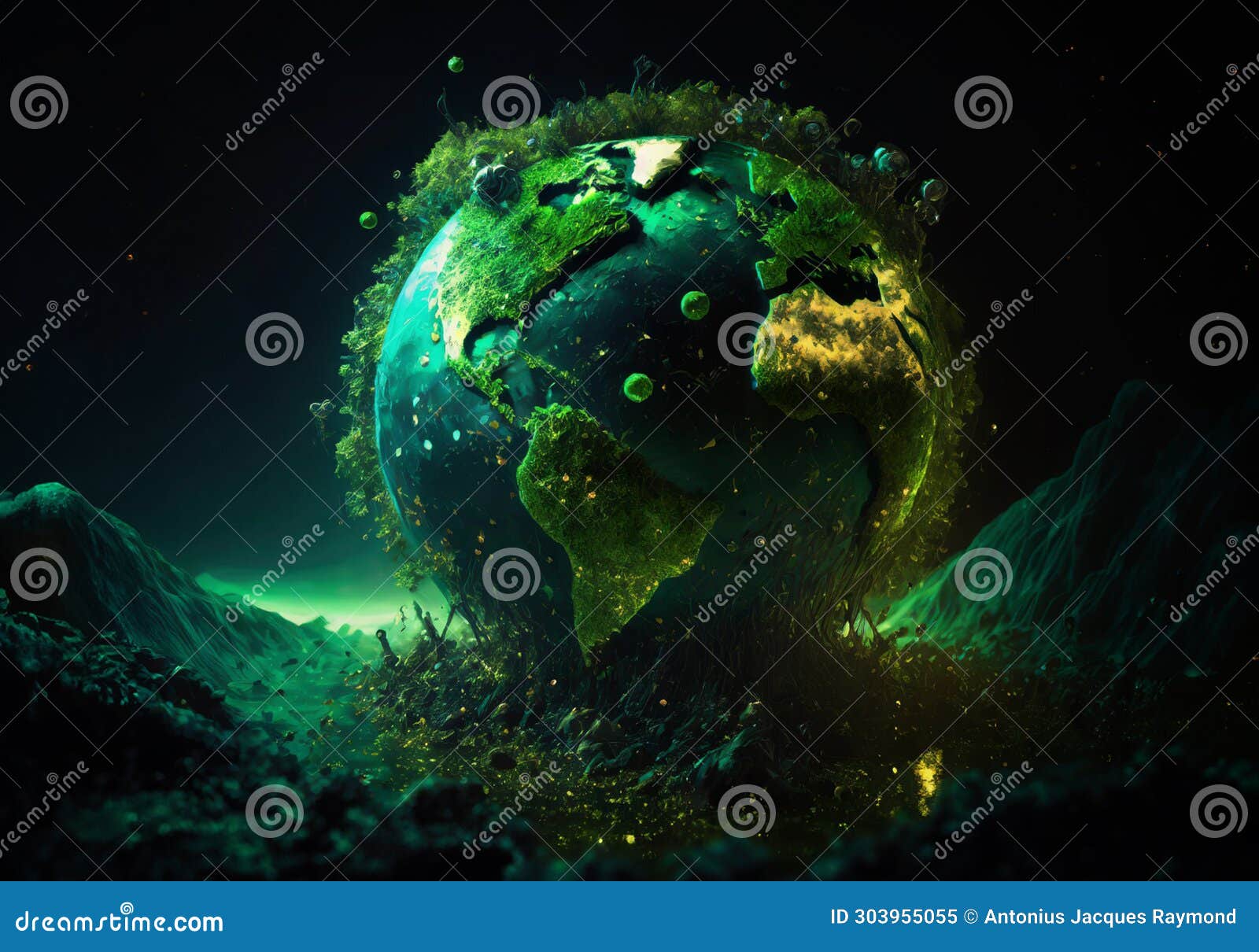 Dramatic Illustration about Destruction of Planet Earth Stock ...