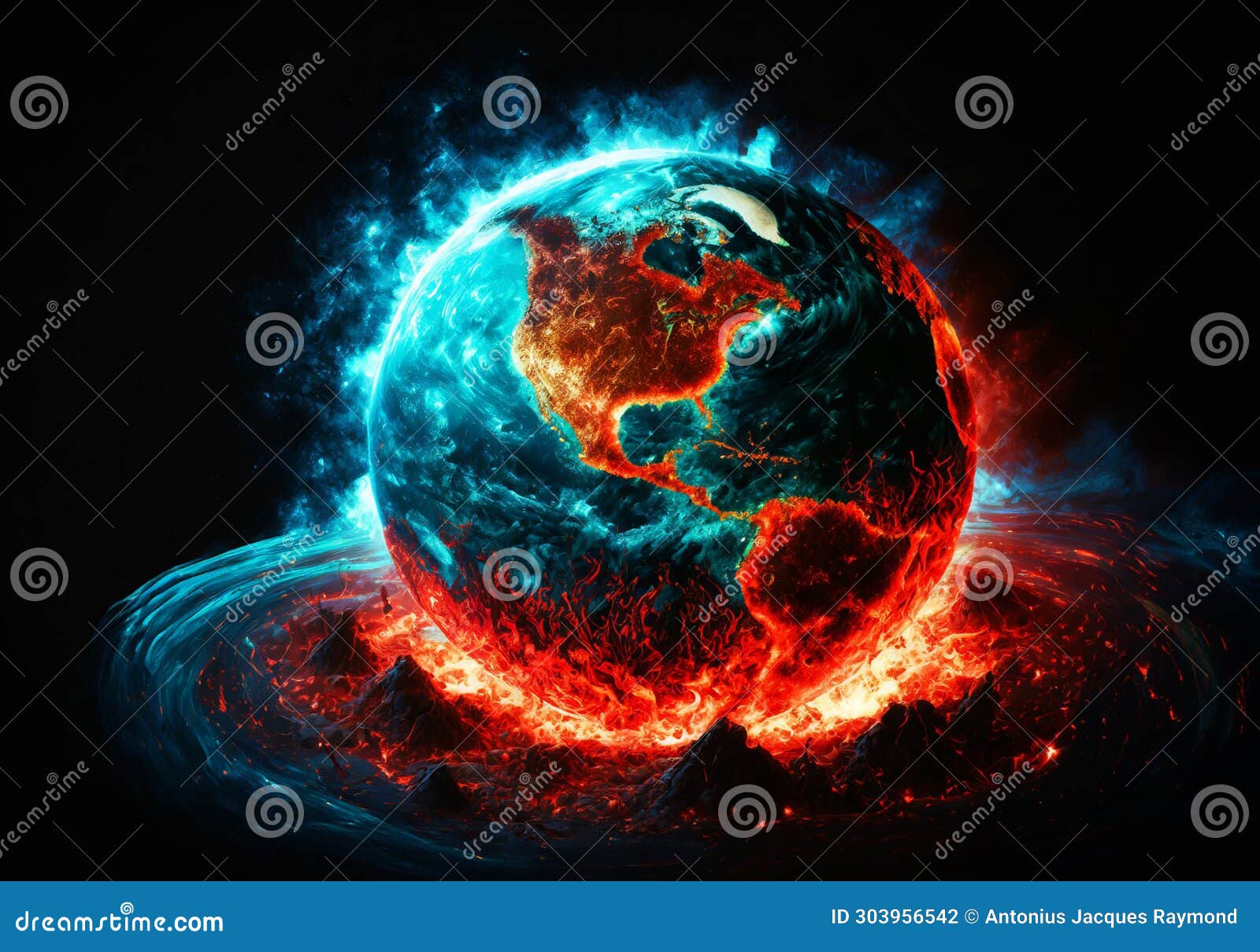 Dramatic Illustration about Destruction of Planet Earth Stock ...