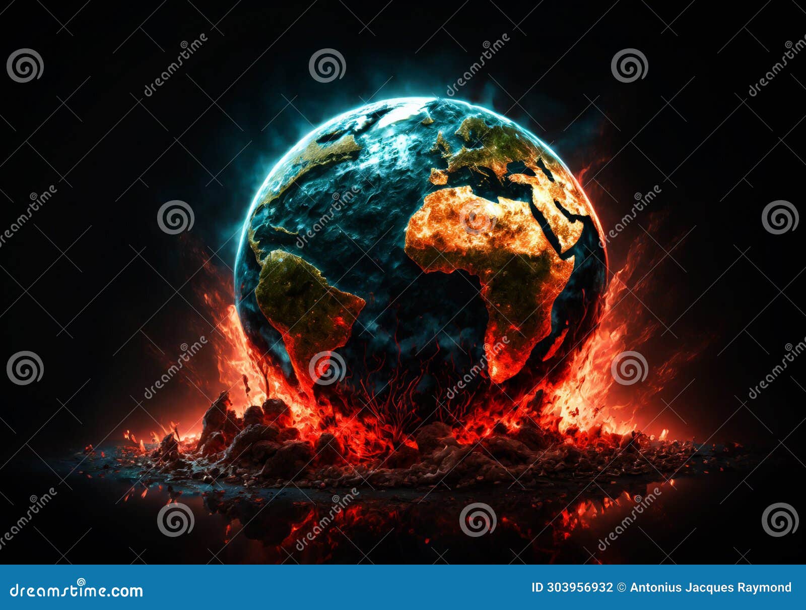 Dramatic Illustration about Destruction of Planet Earth Stock ...