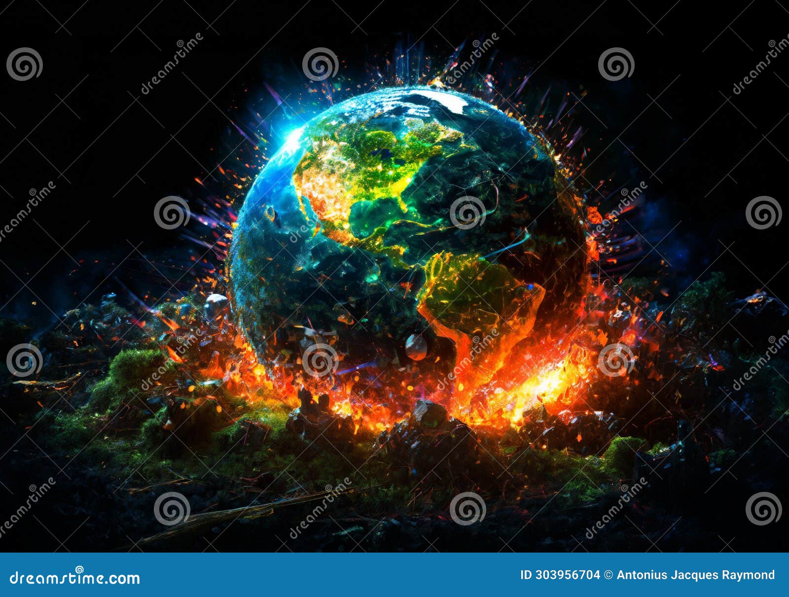 Dramatic Illustration about Saving Planet Earth from Environmental ...