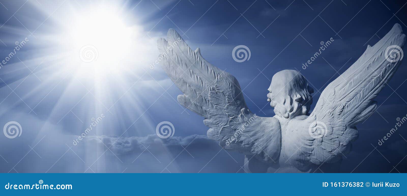 Dramatic Image of an Angel in the Light. Antique Statue Stock Photo ...