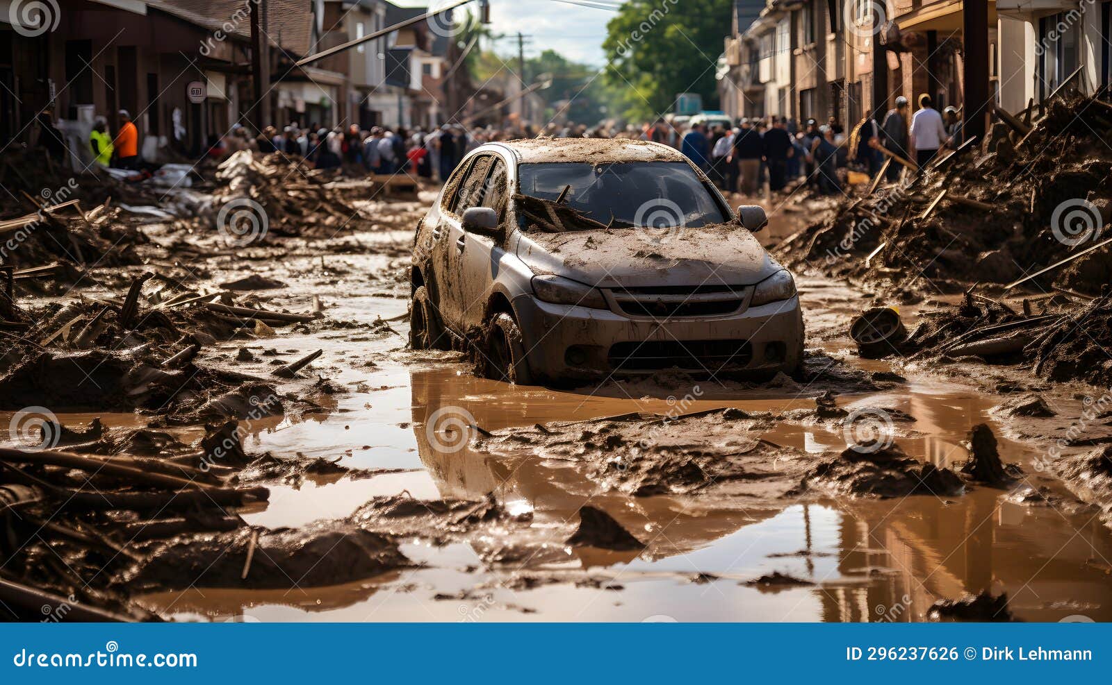 A Dramatic Image Capturing the Aftermath of Heavy Flooding Caused by ...