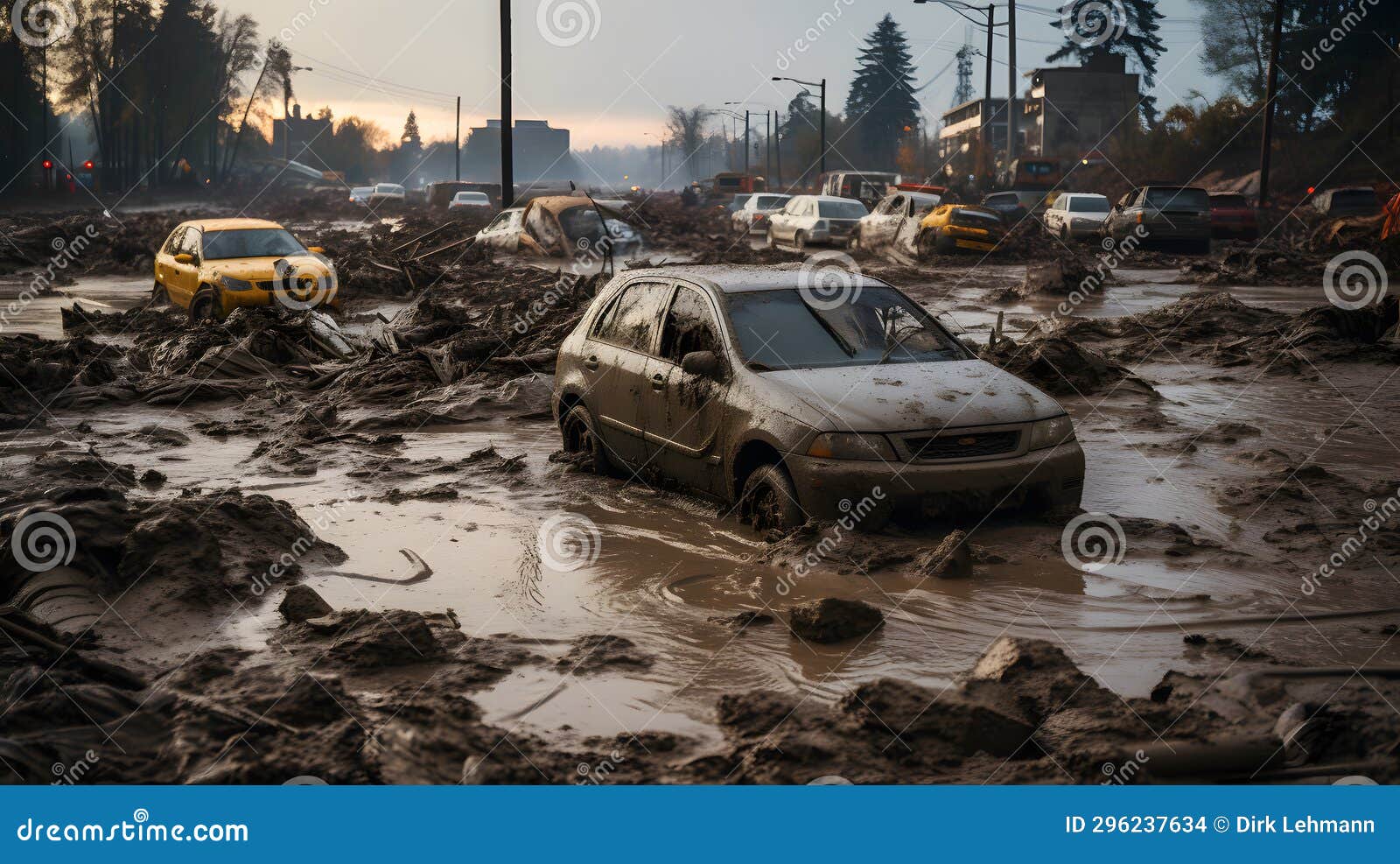 A Dramatic Image Capturing the Aftermath of Heavy Flooding Caused by ...