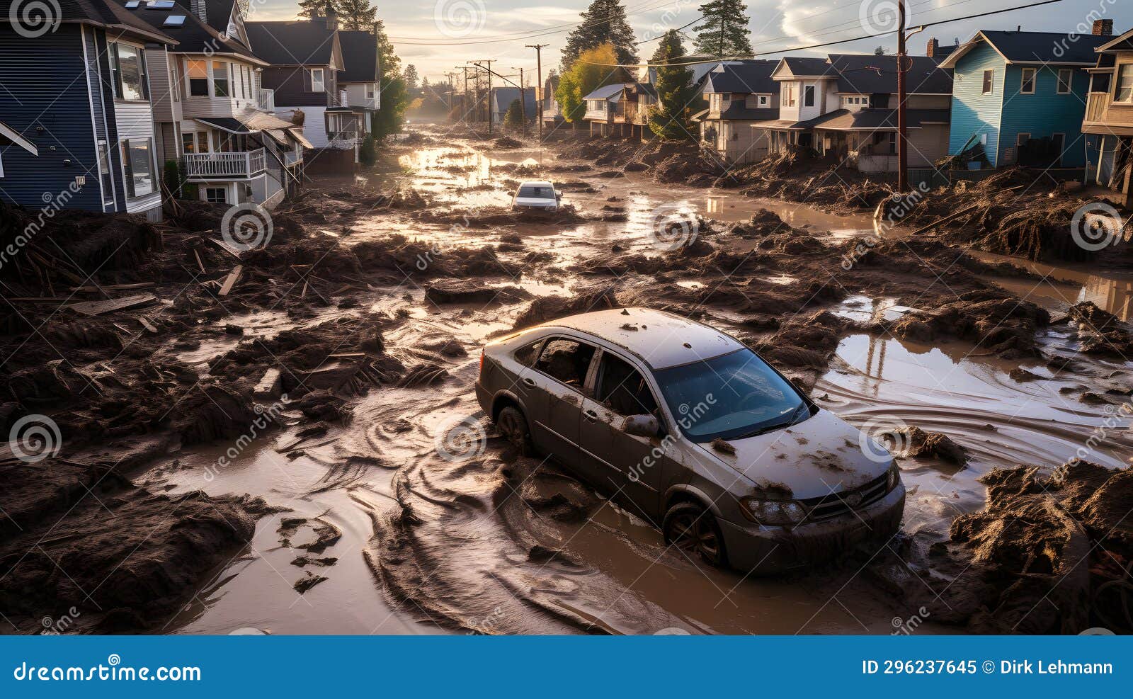 A Dramatic Image Capturing the Aftermath of Heavy Flooding Caused by ...