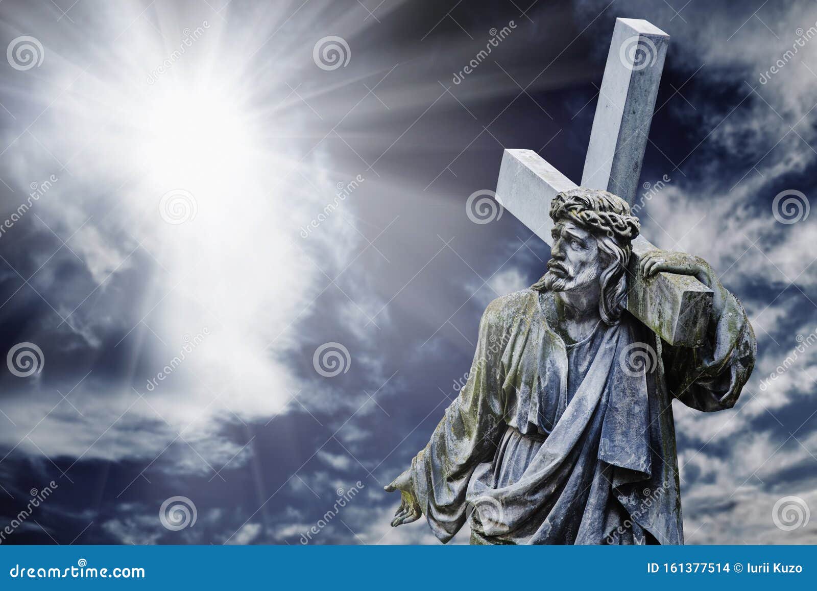 Dramatic Image of the Crucifixion of Jesus Christ in the Rays of Light ...