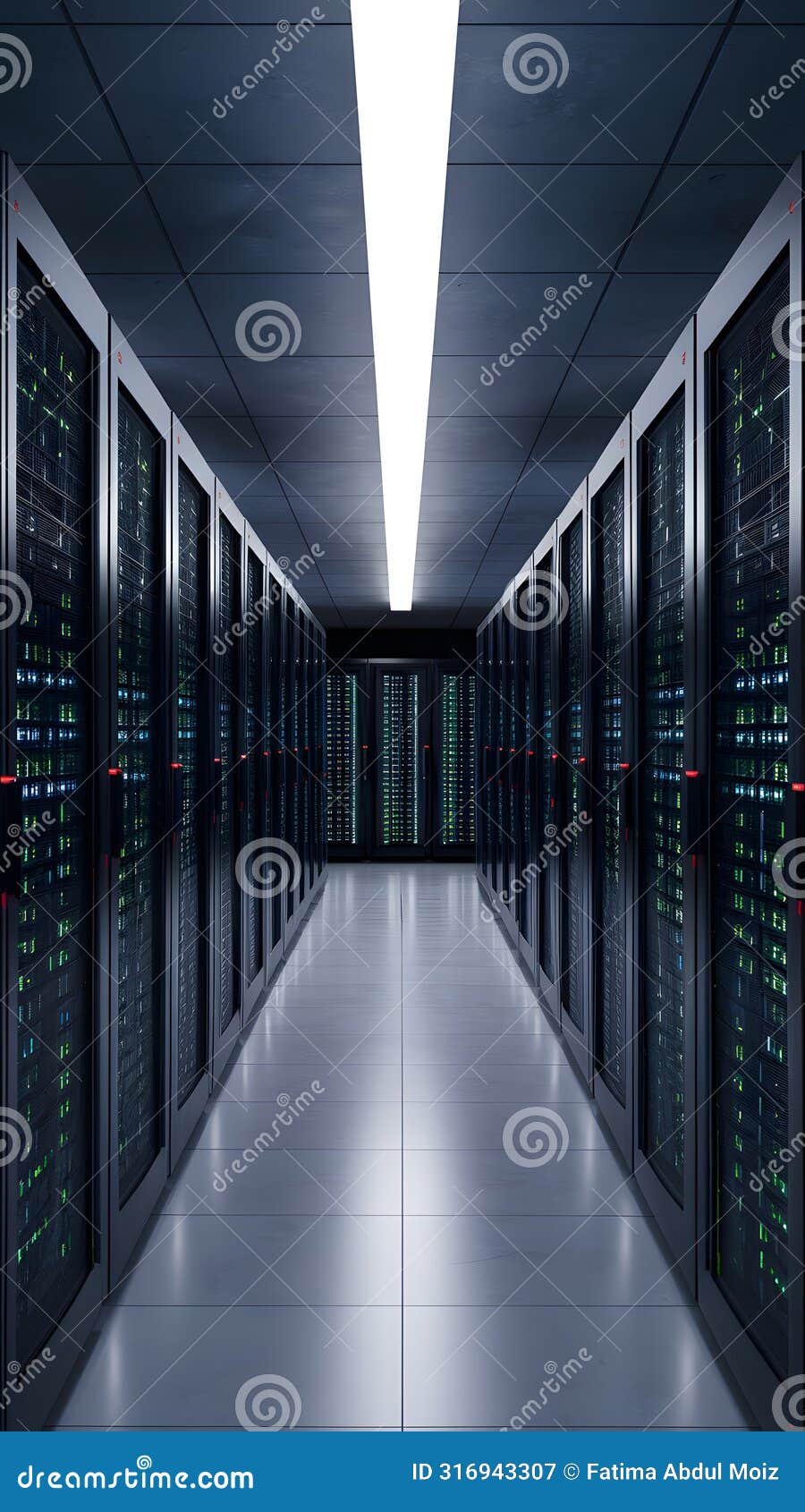 Dramatic Image of Data Center with Servers and Storage Units Stock ...