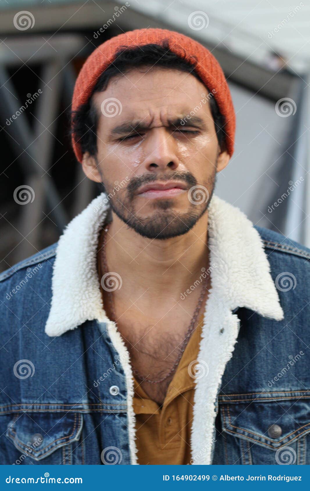 Dramatic Image with Hopeless Man Crying Stock Image - Image of ...