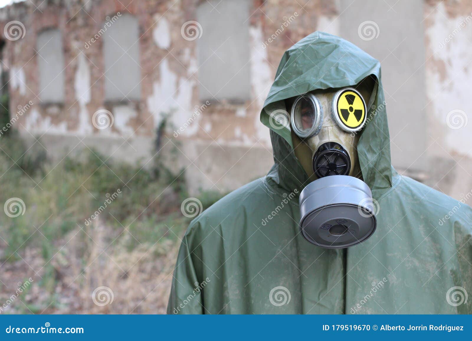 Dramatic Image of Human Being in Radioactive Environment Stock Photo ...