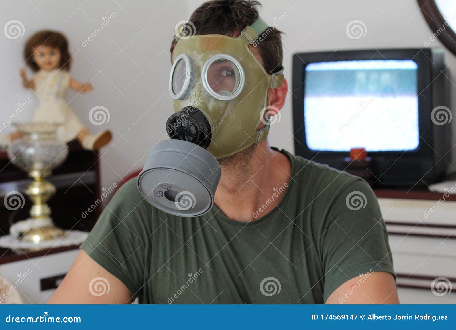 Dramatic Image of Man in Quarantine at Home Stock Image - Image of ...