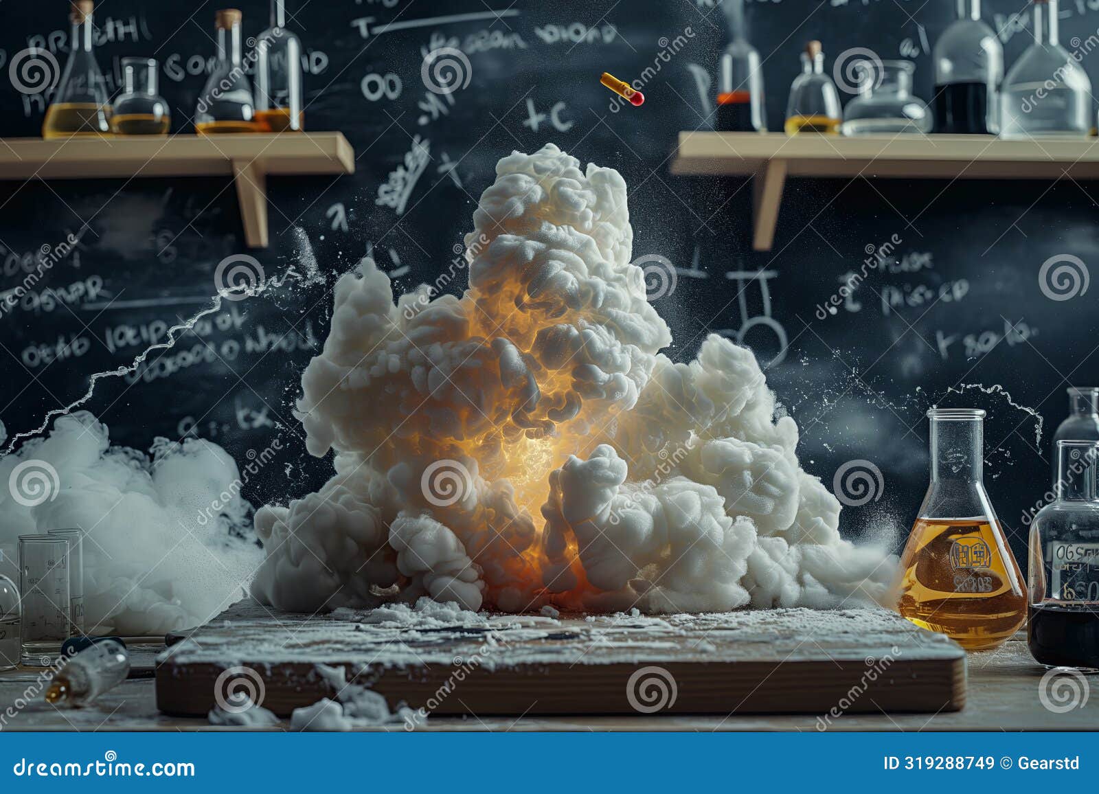 Large Smoke and Fire Explosion in Classroom Stock Image - Image of ...