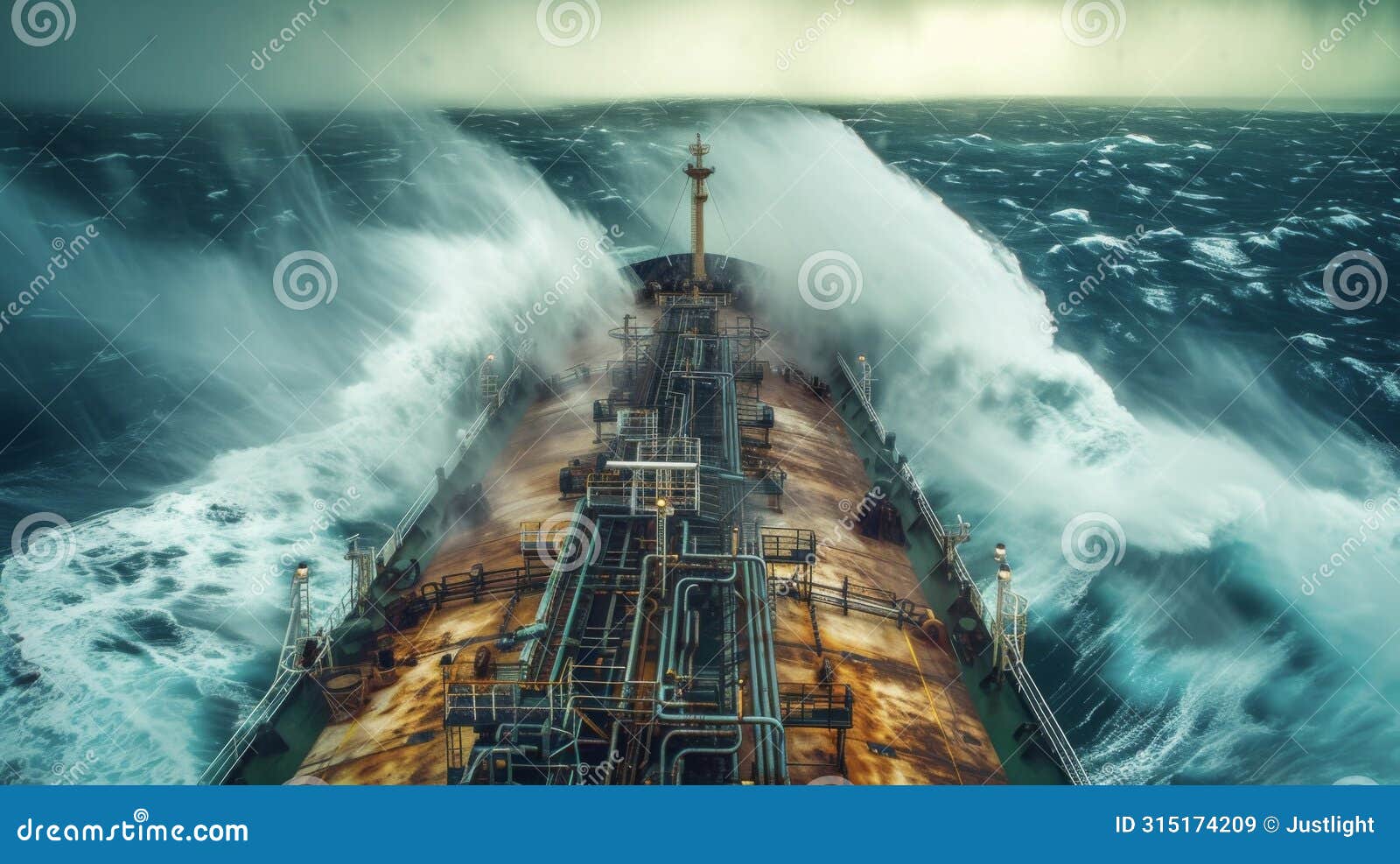This Dramatic Image Shows a Tanker Ship Navigating through Rough Seas ... This Dramatic Image Shows a Tanker Ship Navigating through Rough Seas ...